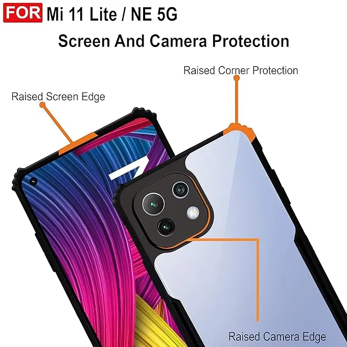 Xiaomi Mi 11 lite Protective Black Border Crystal Clear Xundd Mobile ...