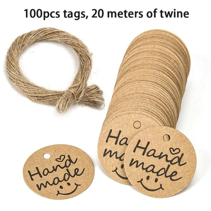 100PCS Natural Kraft Paper With Twine Gift Tags For Price Garment Tags ...