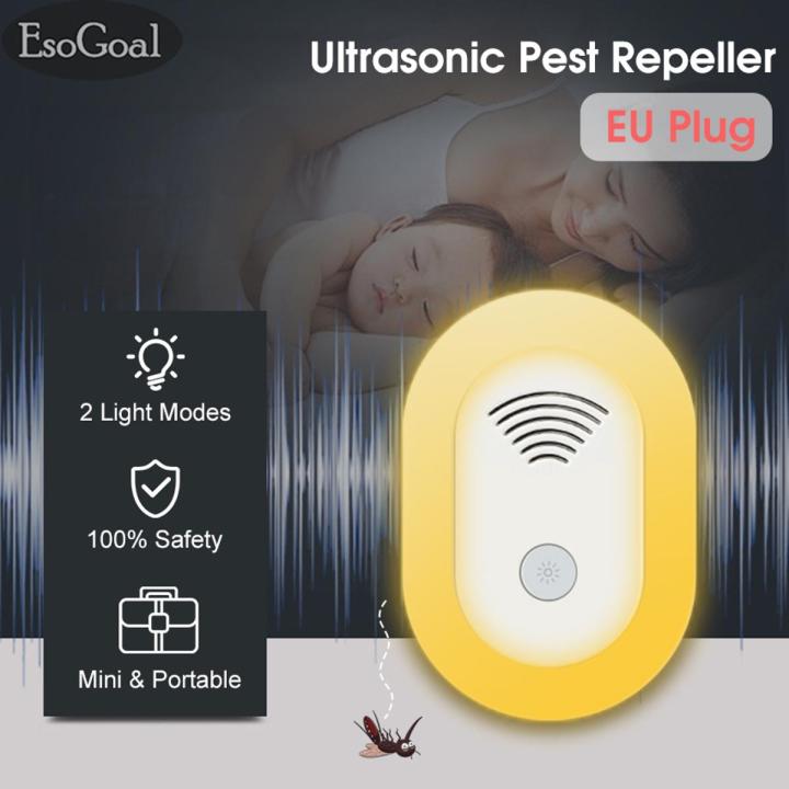 Electric Ultrasonic Pest Repeller Night Light Pest Repellent Electronic ...