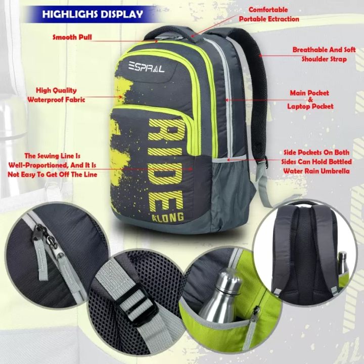 Ride Along Nylon Fabric Super Light Weight Traveling School College ...