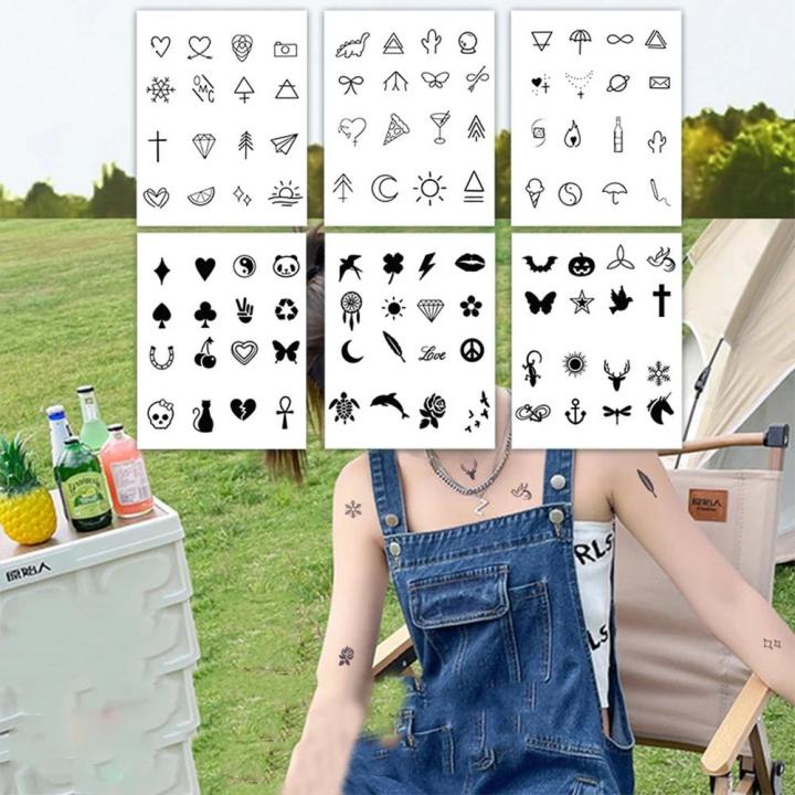 6pcs/set Small Fresh Tattoo Stickers Cute Style Temporary Tattoo ...