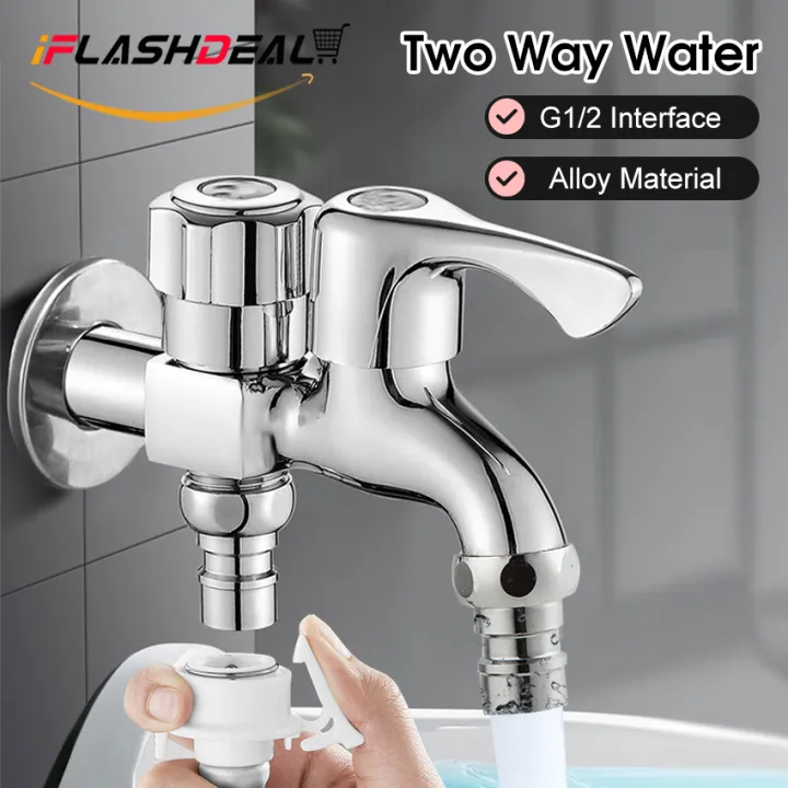 iFlashDeal Faucet Washing Machine Faucet Dual Port Alloy Faucet Multi ...