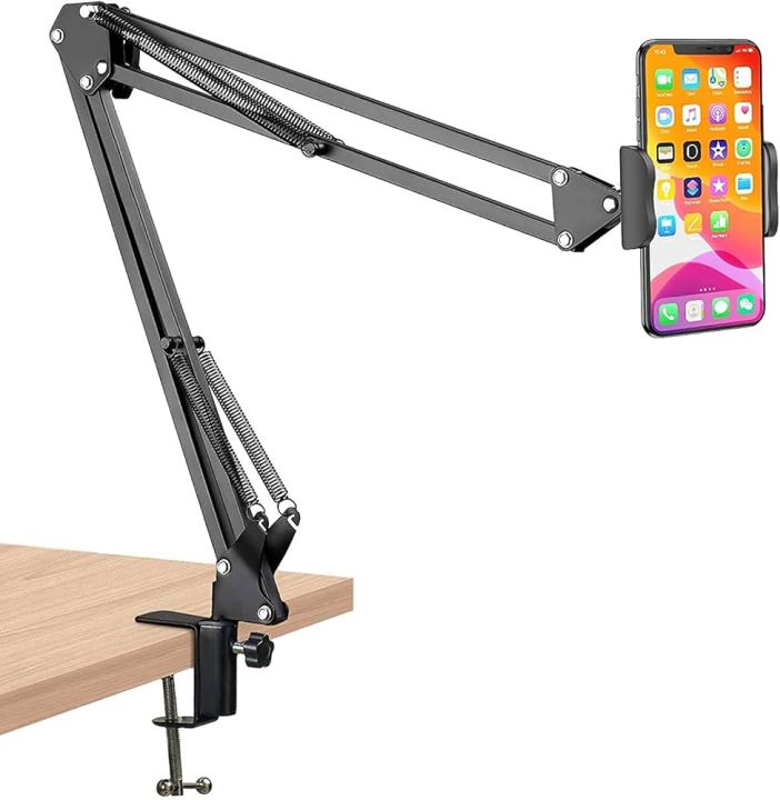 Overhead Video Stand mobile bigg Holder Articulating Arm Table Top ChromLives Scissor Boom Arm ...