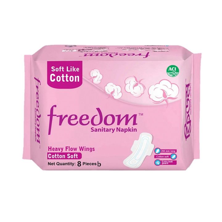 Freedom Sanitary Napkin Heavy Flow Cotton 8 pads | Daraz.com.bd