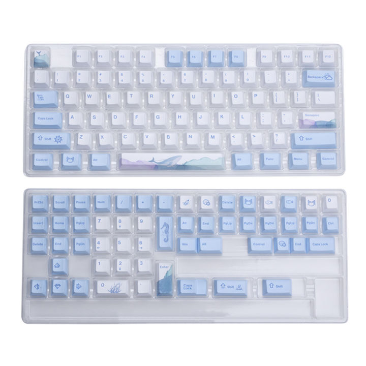 HXSJ 129 Keys Ocean Whale Theme Cherry Profile PBT Keycaps For ...