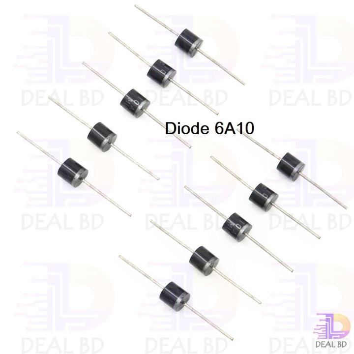 10Pcs- Diode 6A10 1000V 1KV 6A General Purpose Rectifier Axial Diode 6A10 Silicon Junction Diode ...