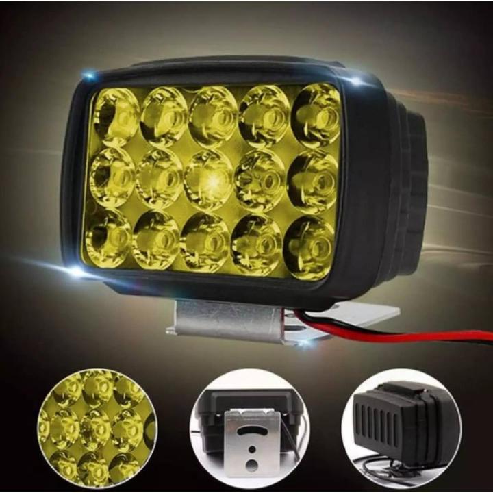 [[[1pcs]]Yellow]]ABS Plastic]]15-LED]]Fog Light]]15W]]12-Volt]]DC ...