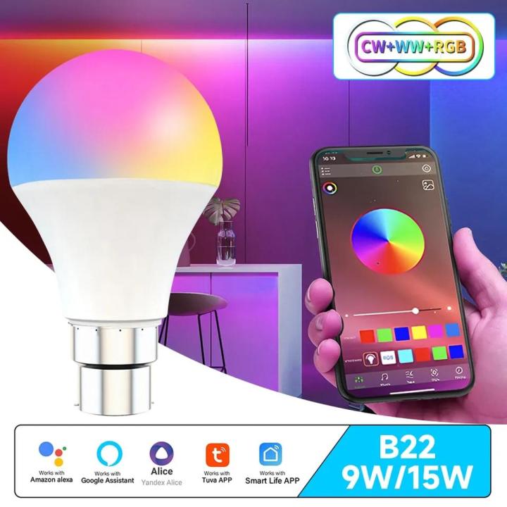 Tuya Smart Led Bulb E27 B22 10W Smart Light Dimable Bluetooth RGB Lamp ...