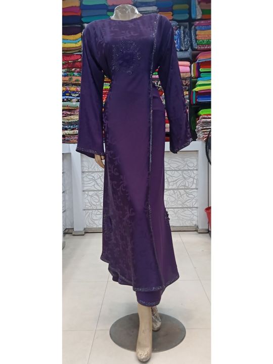 DUBAI STYLISH ABAYA / BORKA / BORQUA / BORKHA D.M.C CRYSTAL STONE WORK ...