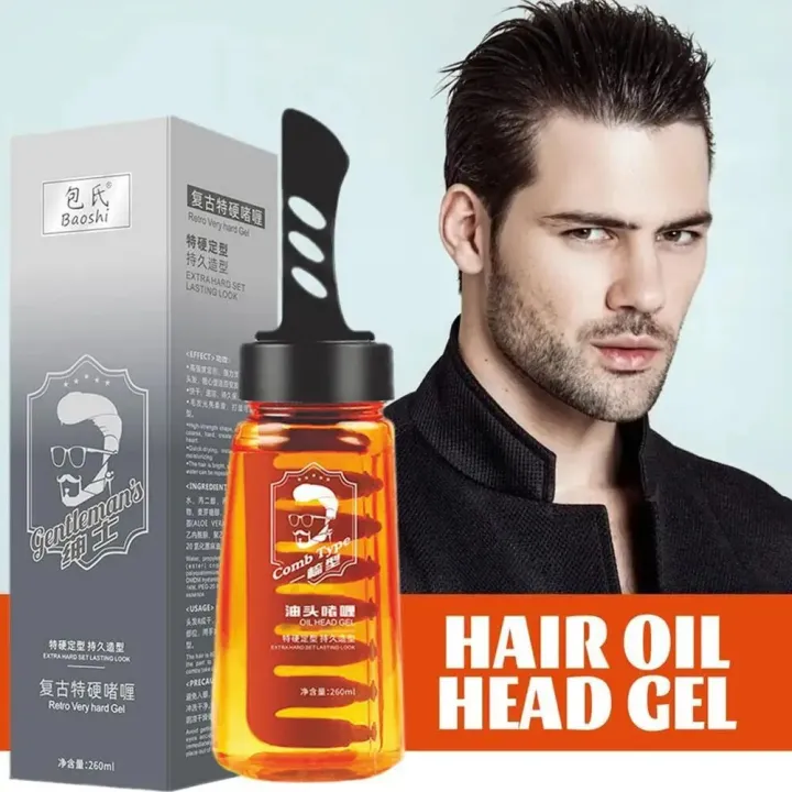 2 In 1 Men Hair Styling Gel With Comb Oil Head Gel And Back Hair ...