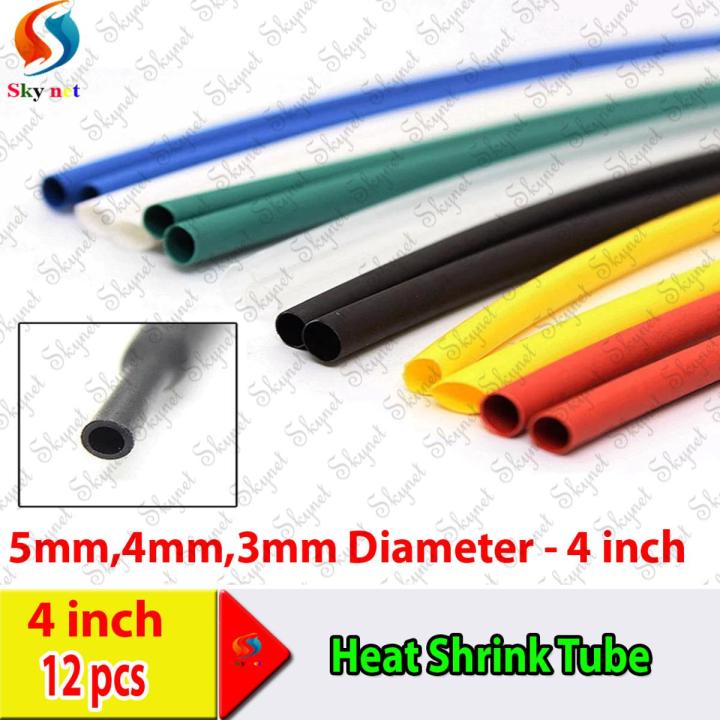 Heat Shrink Tube 5mm,4mm,3mm Diameter - 4 inch ( total 12 pcs ) | Daraz ...
