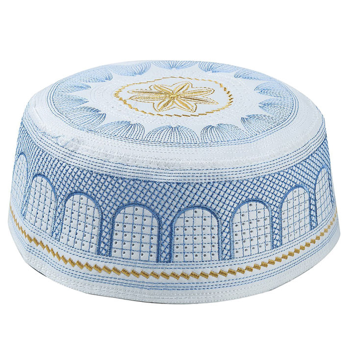 Men Embroidery Muslim Islamic Pray Skull Cap Arabic Turkish Beanie Hat ...