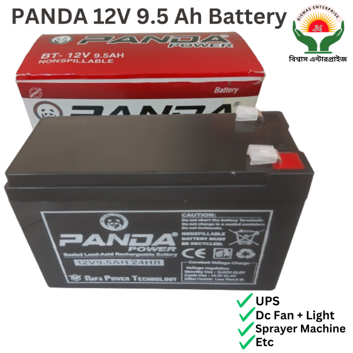 12v 9.5Ah Panda Battery for Ups , Dc fan Or light,spray machine ...