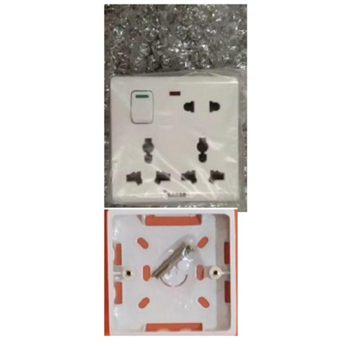 Electric 8 Pin Multi Socket With Back Part PVC Box (MK Box) | Daraz.com.bd