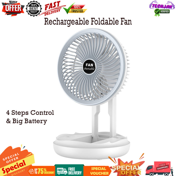 New Smart USB Rechargeable Mini Handheld Foldable Fan 1200mAh Portable ...
