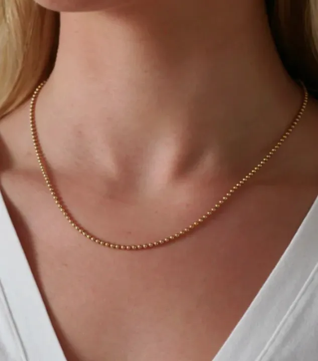 Luxury & Minimalist Flat Chain Necklace In Golden Color | Daraz.com.bd