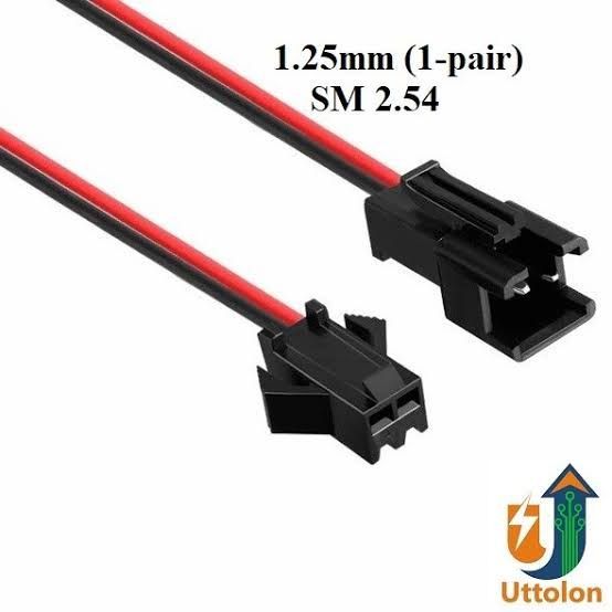 Black JST Connector 2 Pin Kit JST Male Female Lock Type Plug Connector ...