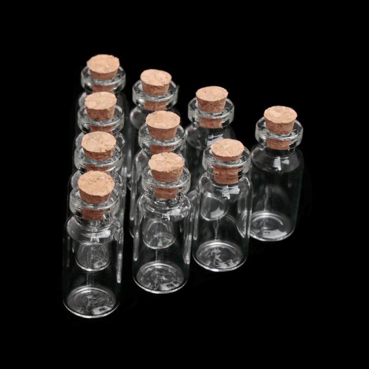 10pcs 1/3ml Small Fancy Empty Glass Bottle Wishing with Corks Necklace ...