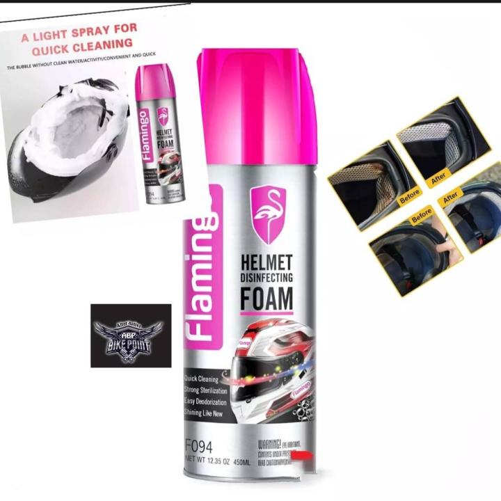 Flamingo Helmet Disinfecting Foam Cleaner 450ml, Motorcycle Helmet Foam ...