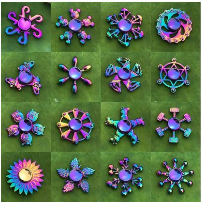 Multicolour Metal Alloy Fidget Spinner Rainbow Tri Fidget Wheels Gryo ...