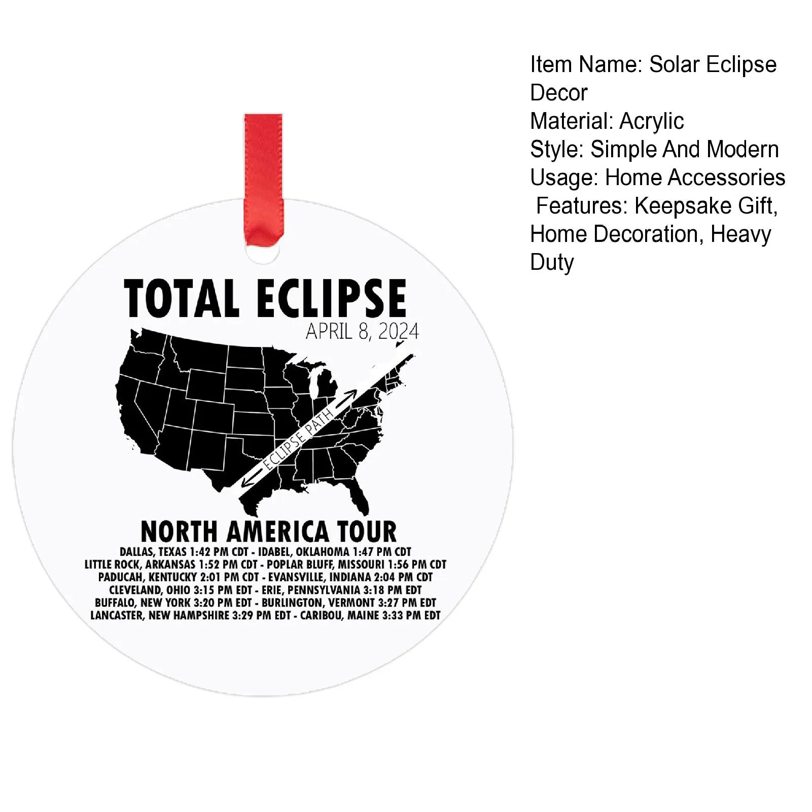2024 Solar Eclipse Decor 2024 Solar Eclipse Path of Totality States ...