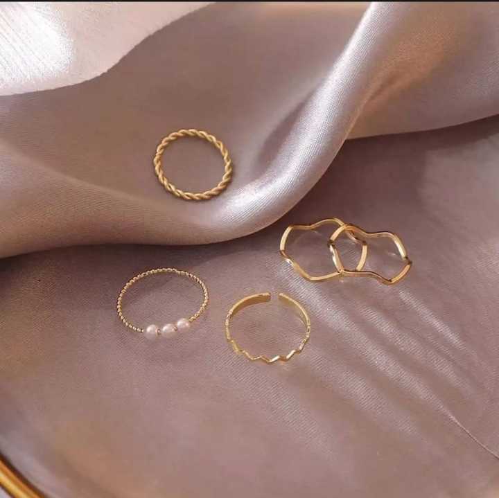 5pcs Finger Rings Set For Girls Accessories 5 Ring Party Gifts New | Daraz.com.bd