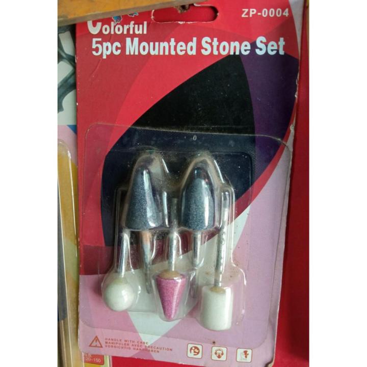 Multifunction Rotary Mounted Stone Set 5pcs 1/4″ Shank Rotary Grinder ...