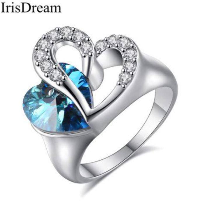 Royal Blue Heart Shape Finger Rings for Women | Daraz.com.bd