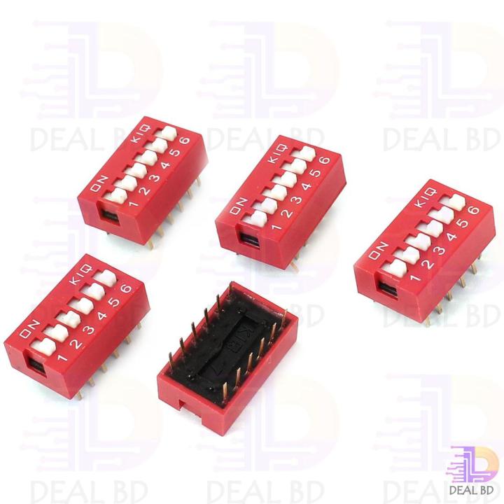 3Pcs 6 Position DIP Switch 2.54mm Pitch Horizontal DIP Switch Six ...