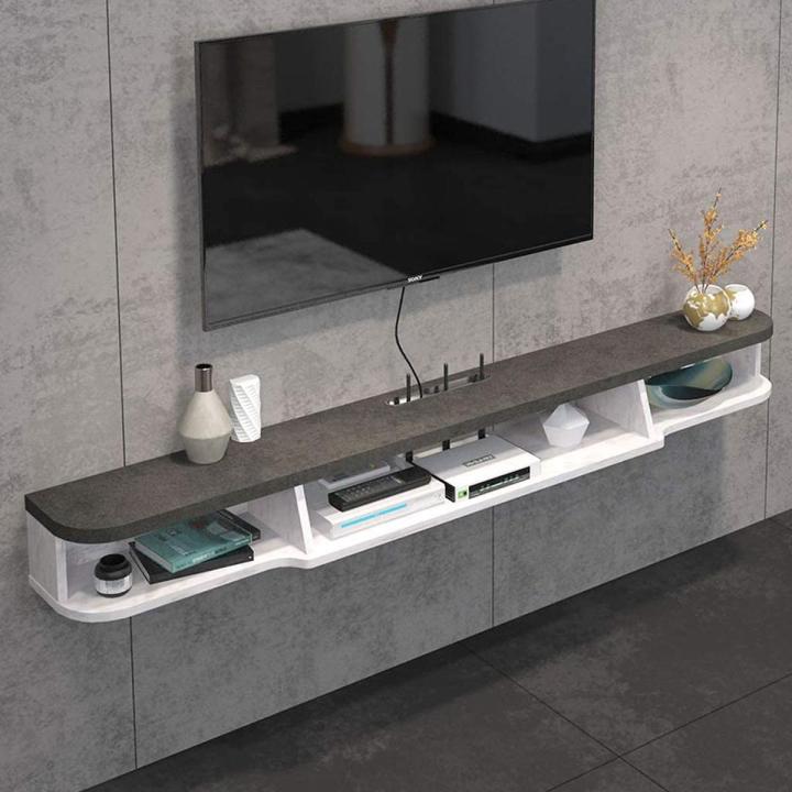 Shelf 2 Tier Modern Wall Mounted TV Shelf TV Stand Floating TV Media ...