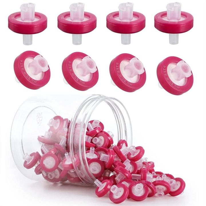 100 Pack Syringe Filter PTFE Hydrophobic 0.22Um Membrane 13Mm Pore Size ...