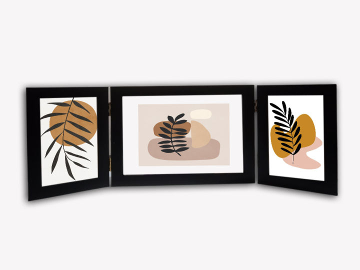 Fiber Folding Photo Frame 3 in 1 / Fancy Design Triple Picture frame ...