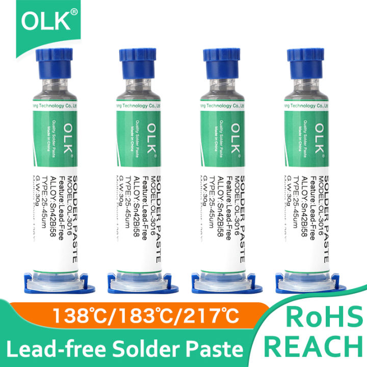 OLK Lead-Free Syringe Solder Paste - Low High Temperature Flux for ...
