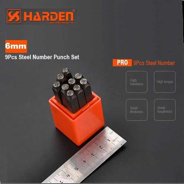 Harden 6mm Professional 9Pcs Steel Number Punch Set 610856 | Daraz.com.bd