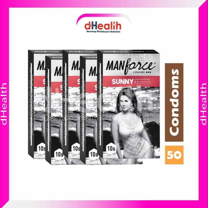 Manforce Sunny Edition Ribbed & Dotted Condom 5's Combo Pack of 10's ...