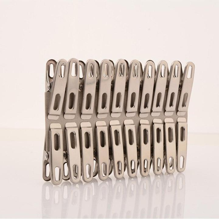 Stainless Steel Cloth Drying Clip-Silver 20 Pieces Set | Daraz.com.bd