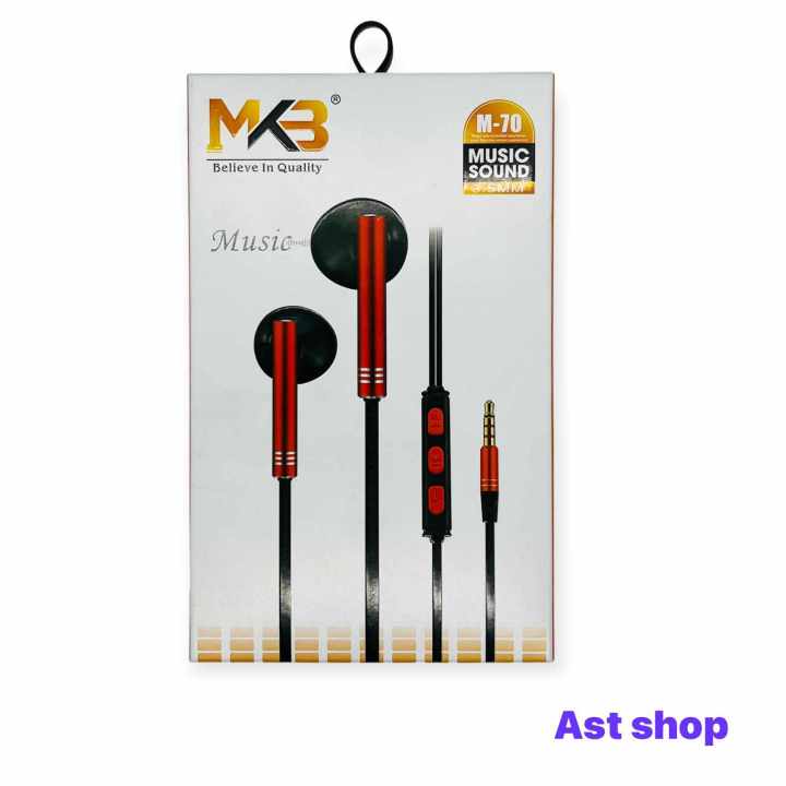 MKB M-70 Smart Wire-Connected Earphones Super Bass 3.5mm | Daraz.com.bd