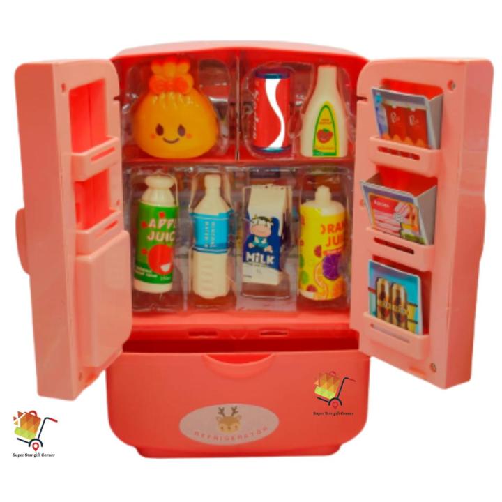 Fdit Mini Fridge Toy Simulation Intelligent Refrigerator Double Door ...