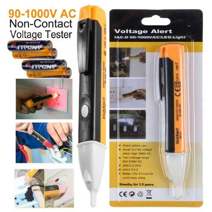 AC]90V~1000V]Voltage Detector]]ElectricTester Pen with LED Light ...