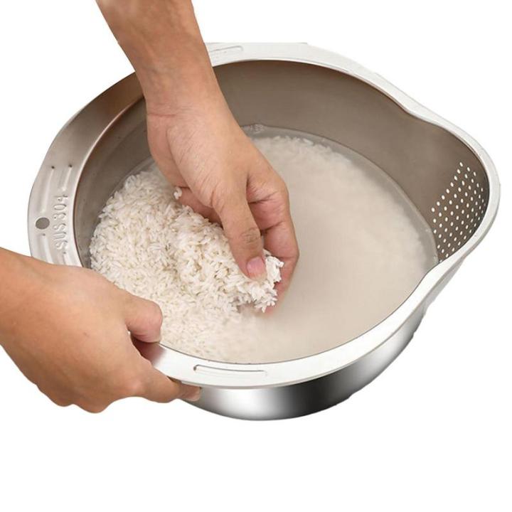 Rice Cleaner Strainer Rice Washing Filter Strainer Basket Stainless ...