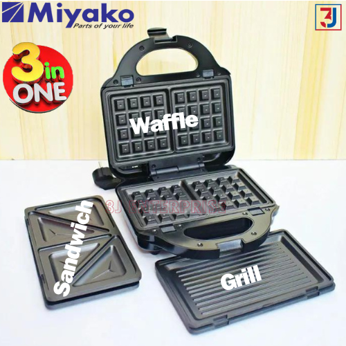 Miyako Big Size 3 In 1 Sandwich Maker with Sandwich Plate, Grill Plate ...