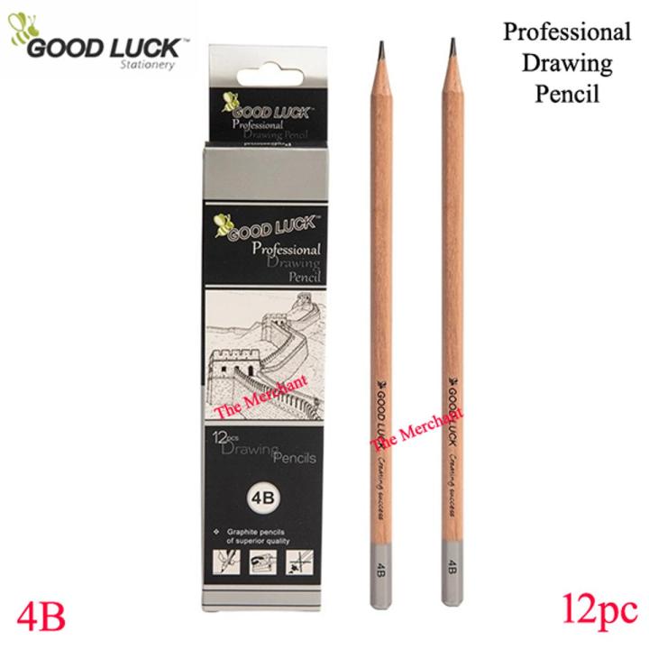 Good Luck Professional Sketch Pencil - 4B - 12pc | Daraz.com.bd