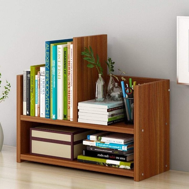 DLANDZ Standing Bookshelf Desktop Bookshelf Small Bookshelf, File Shelf ...
