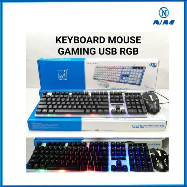 G21B Keyboard Wired USB Gaming Mouse Flexible Polychromatic LED Lights ...