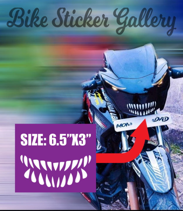 Bike Decal Sticker - Monster Smile ( Waterproof & Premium quality ...