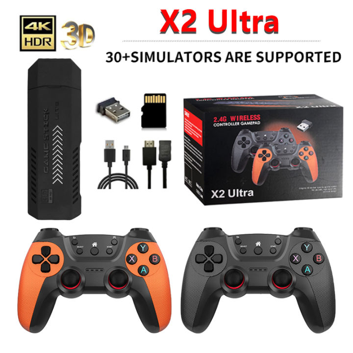 New X2 ultra Game Stick 4K 3D HD Retro Video Game Console Wireless Controller TV Game Play 256G ...
