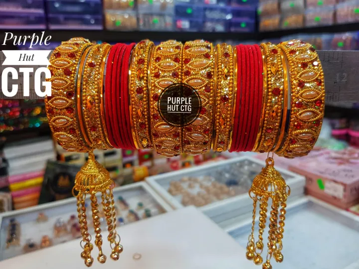 1 Set New Indian Bridal Jhumka Bangles/Churi Package For Girls-(1 full ...