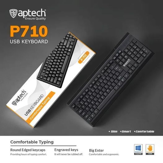 Aptech P-710 USB Keyboard Black Comfortable Typing | Daraz.com.bd
