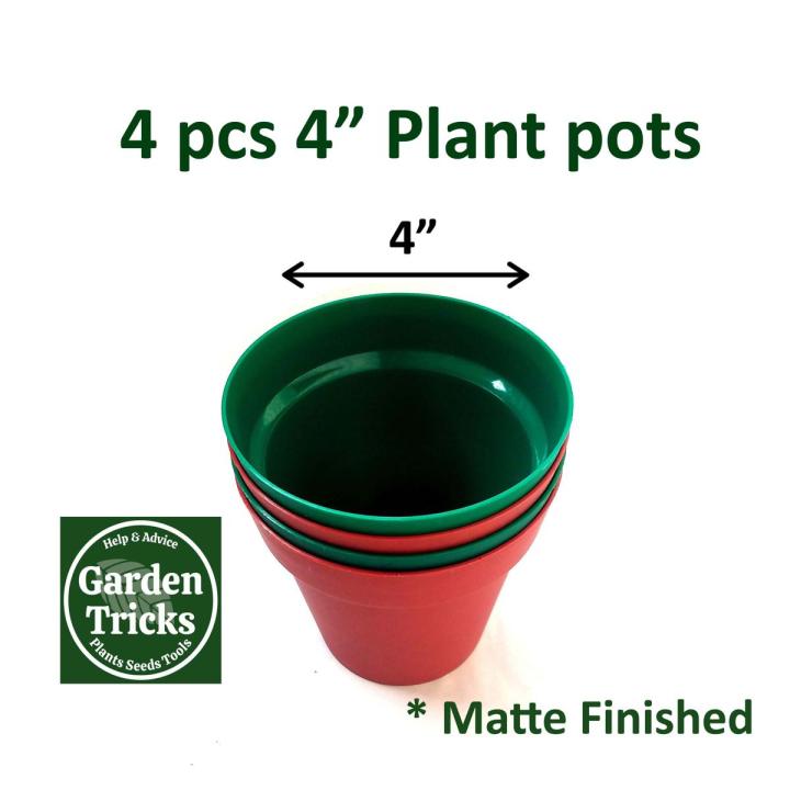 4 pcs 4" Pot Planter Tree Tub for Indoor garden Cactus Succulent ...