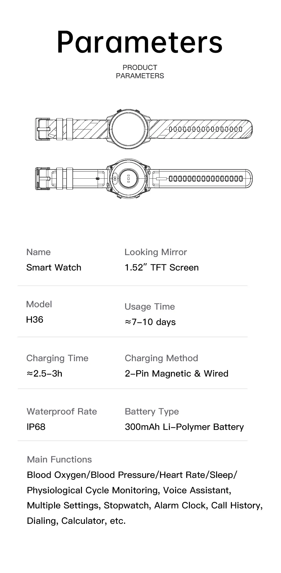 AWEI H36 Smart Watch